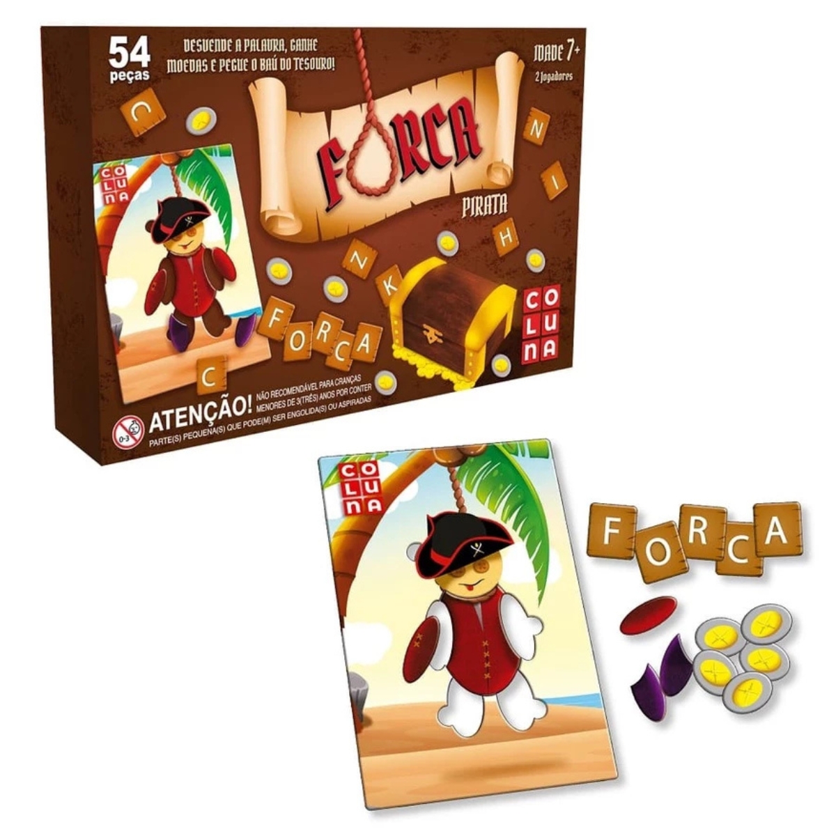 Jogo De Tabuleiro Forca Pirata Desvendar As Palavras Coluna - Inventio Store