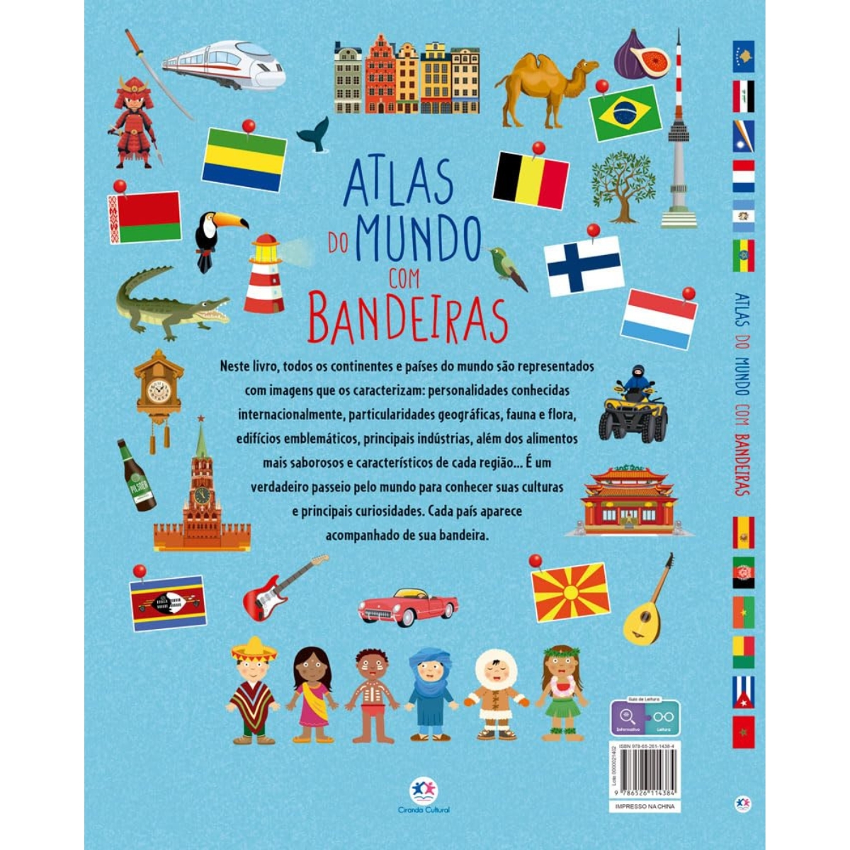 Livro Atlas do Mundo com Bandeiras Capa Dura Português 2024 - Inventio Store