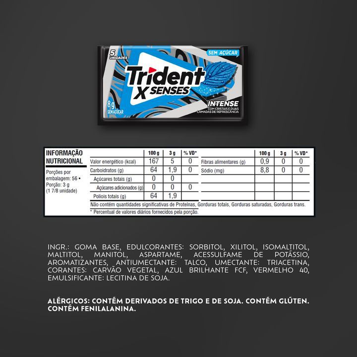 Chiclete Trident Sabor Fresh Intense - Display 168G - Loja de festa ...