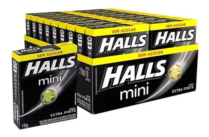 Bala Halls Mini Sabor Extra Forte - Display com 18 UN de 15G - Loja de ...