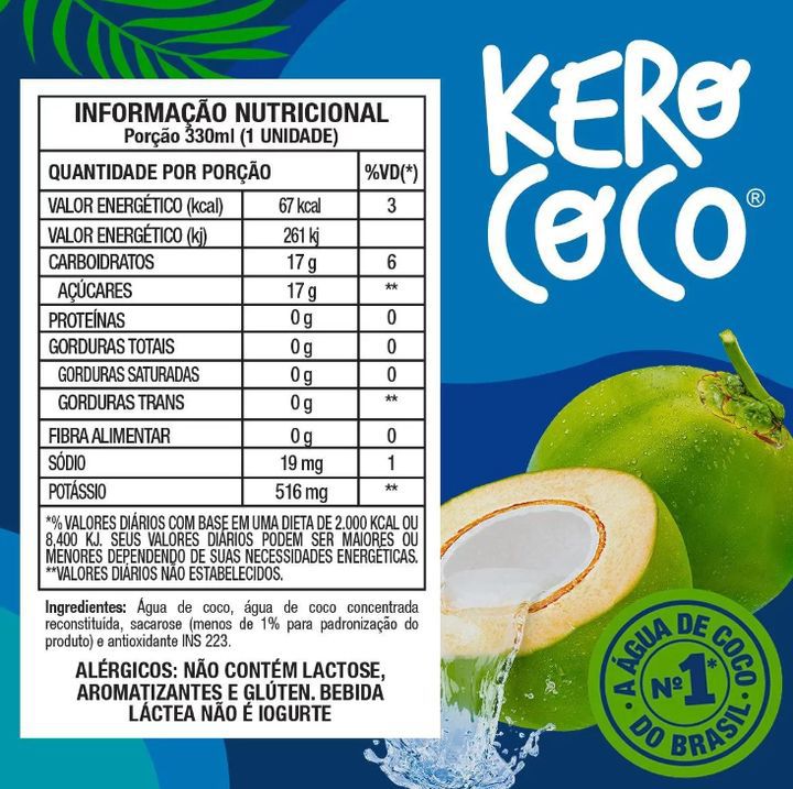 Água De Coco Kero Coco - Caixa com 330ML - Loja de festa Cabral e Sousa