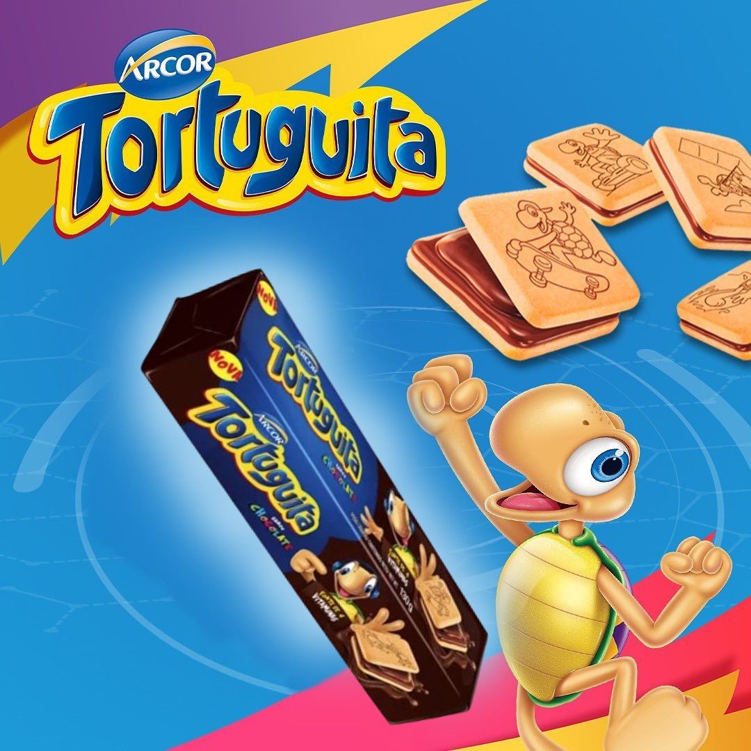 Biscoito Recheado Tortuguita Quadrada Chocolate 130G - Loja de festa Cabral e Sousa