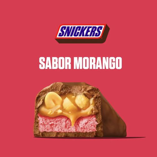 Chocolate Snickers Sabor Morango - 42G - Loja de festa Cabral e Sousa