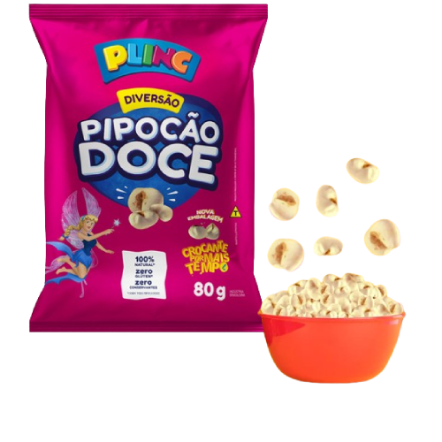 Pipoca Doce Plinc - Pacote com 80G - Loja de festa Cabral e Sousa