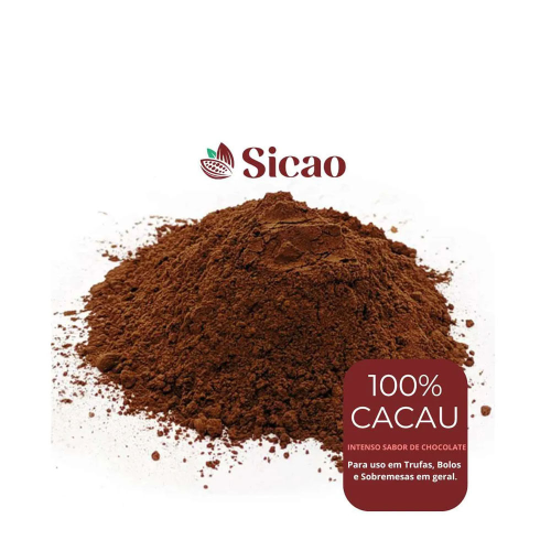 Sicao Cacau Vermelho em Pó 100% - Pacote com 500G - Loja de festa Cabral e Sousa