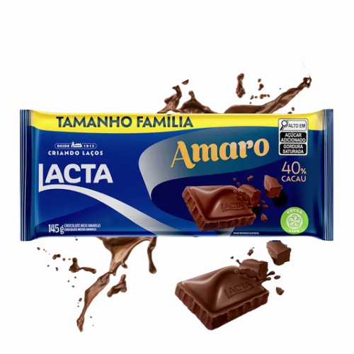 Chocolate Lacta Amaro 40% Cacau 145G - Loja de festa Cabral e Sousa