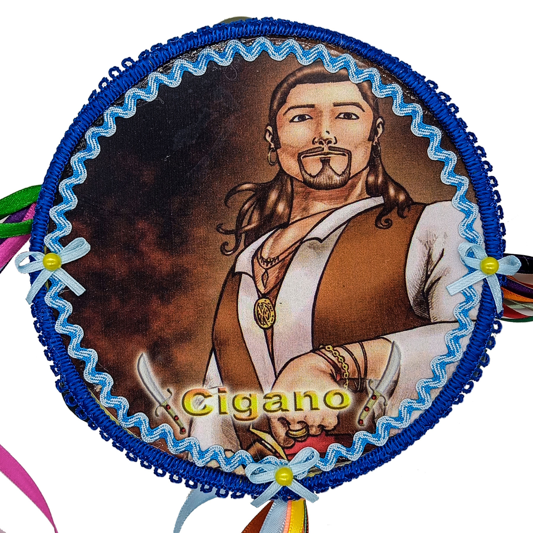 Pandeiro Cigano Decorado Homem Cigano Linha Oriente - Império de ...