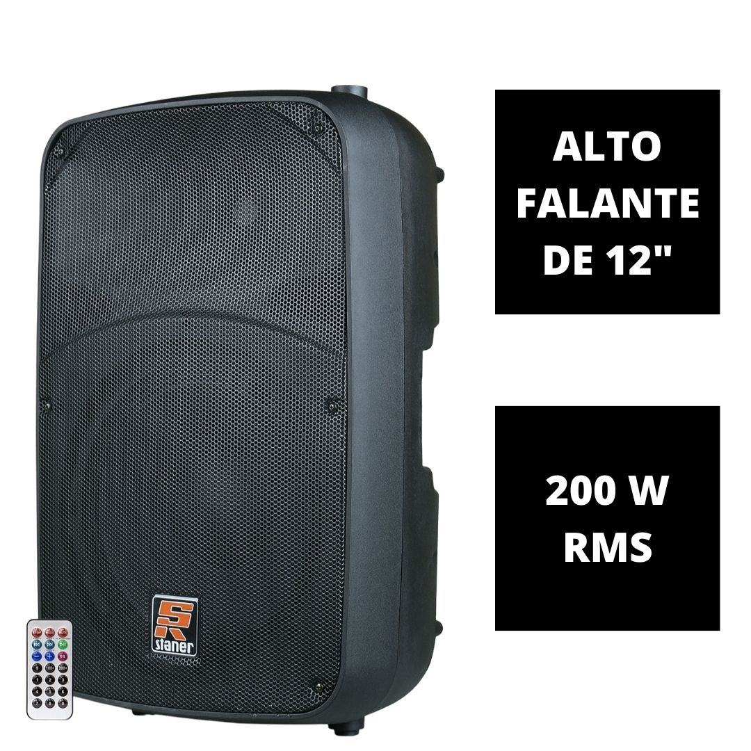 Caixa Acústica Ativa Bi-Amplificada SR212A 12 Pol. - Staner - Kalifa Prime