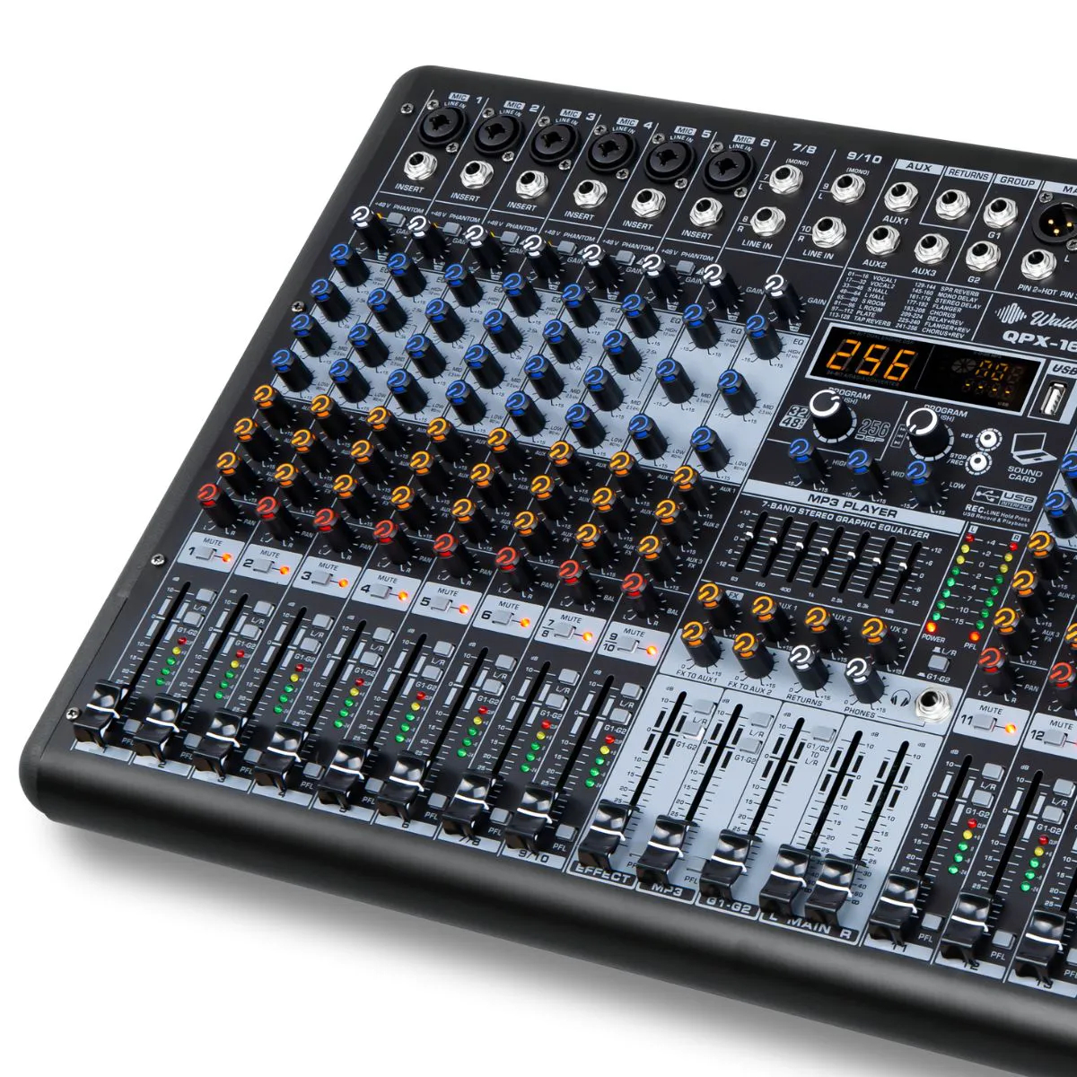Mesa de Som Waldman QPX-16 Digital 16 Canais USB DSP - Kalifa Prime