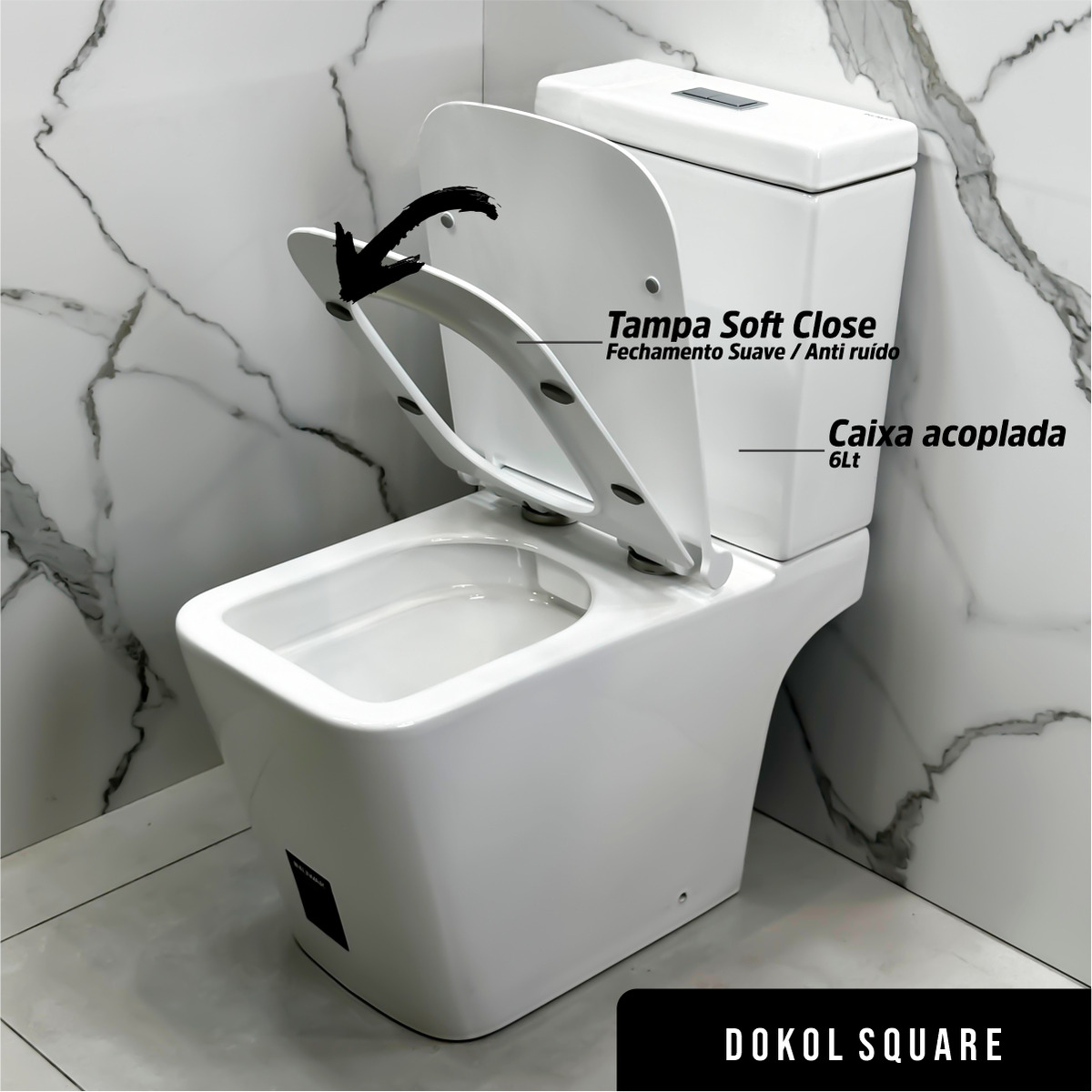 Bacia Vaso Sanitário Caixa Acoplada Square Inowar - INOWAR