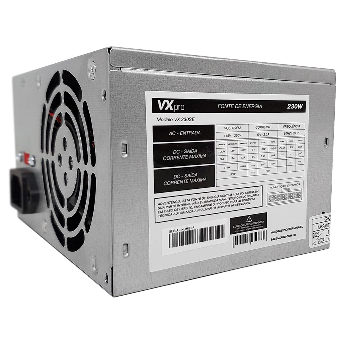 FONTE DE ALIMENTACAO 230W DUEX VXPRO VX230SE OEM - Vidacom
