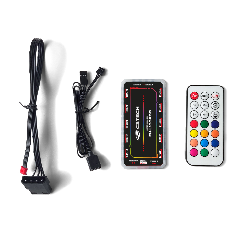 KIT CONTROLADORA COM 5 COOLER FAN C3TECH - Vidacom