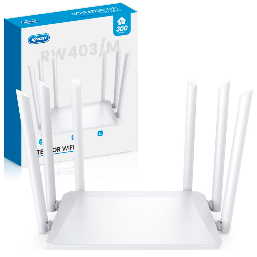 ROTEADOR 6 ANTENAS MODO AP REPETIDOR 100MBPS KP-RW403/M KNUP - Vidacom