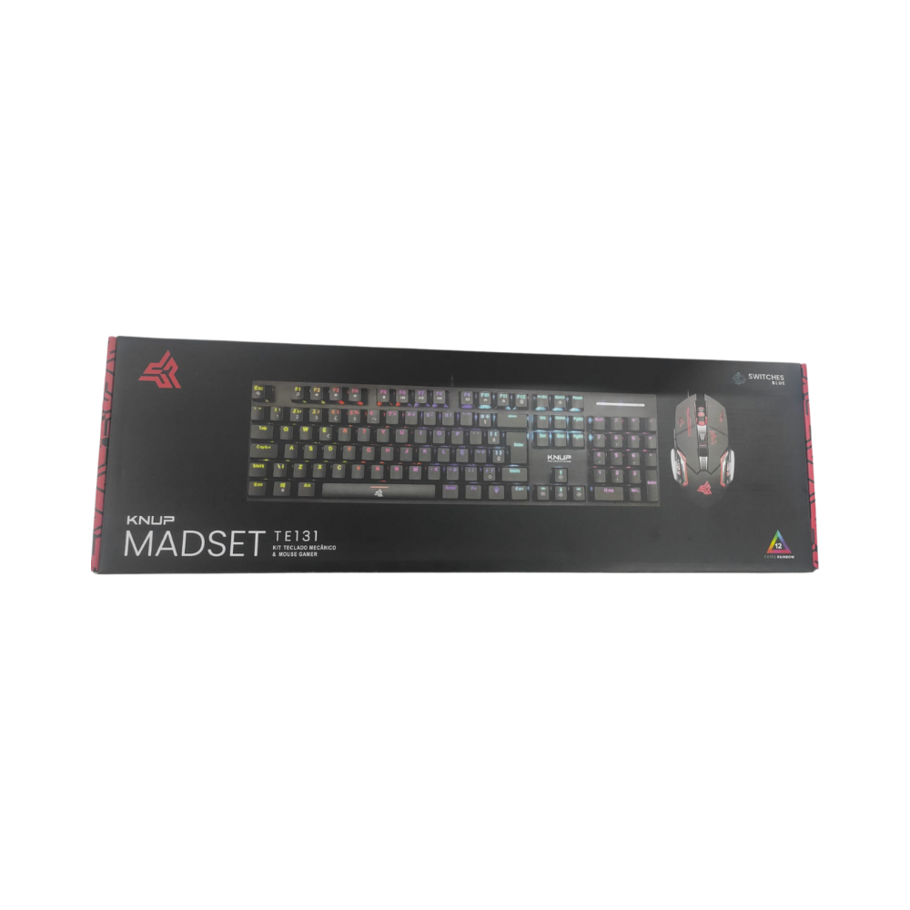 KIT TECLADO MECANICO SWITCH AZUL E MOUSE GAMER COM FIO KP-TE131 KNUP ...