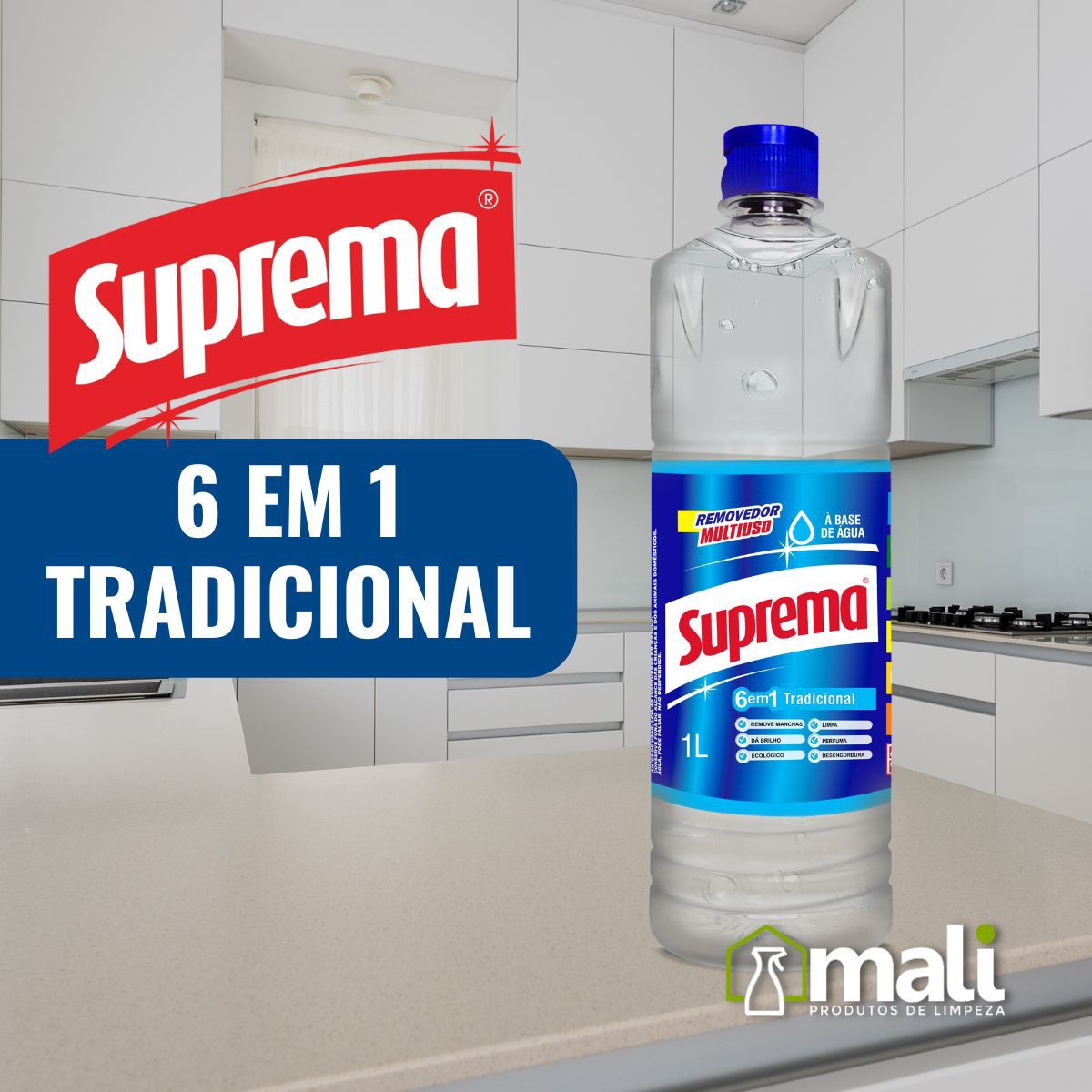 Removedor Multiuso Suprema - À base de água - 6 em 1 Tradicional - Mali ...