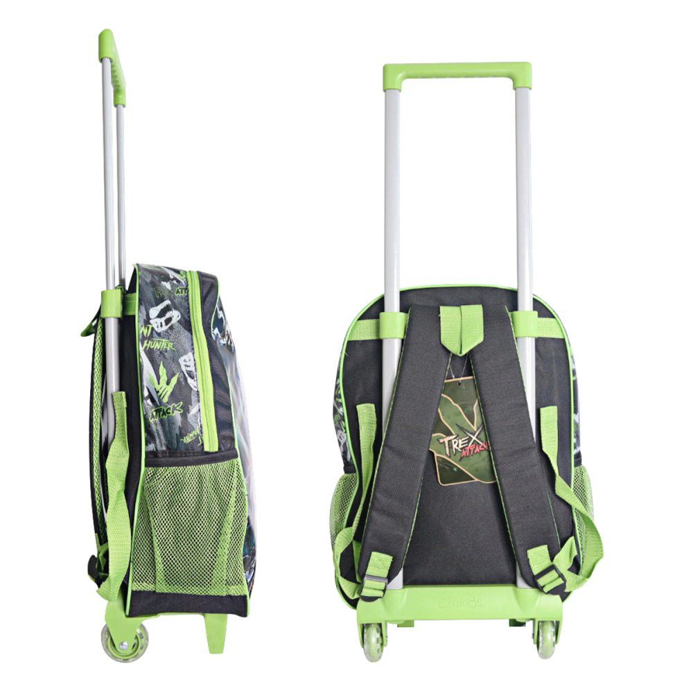 Mochila Escolar de Rodinhas Dinossauro T-Rex - TheLele Kids