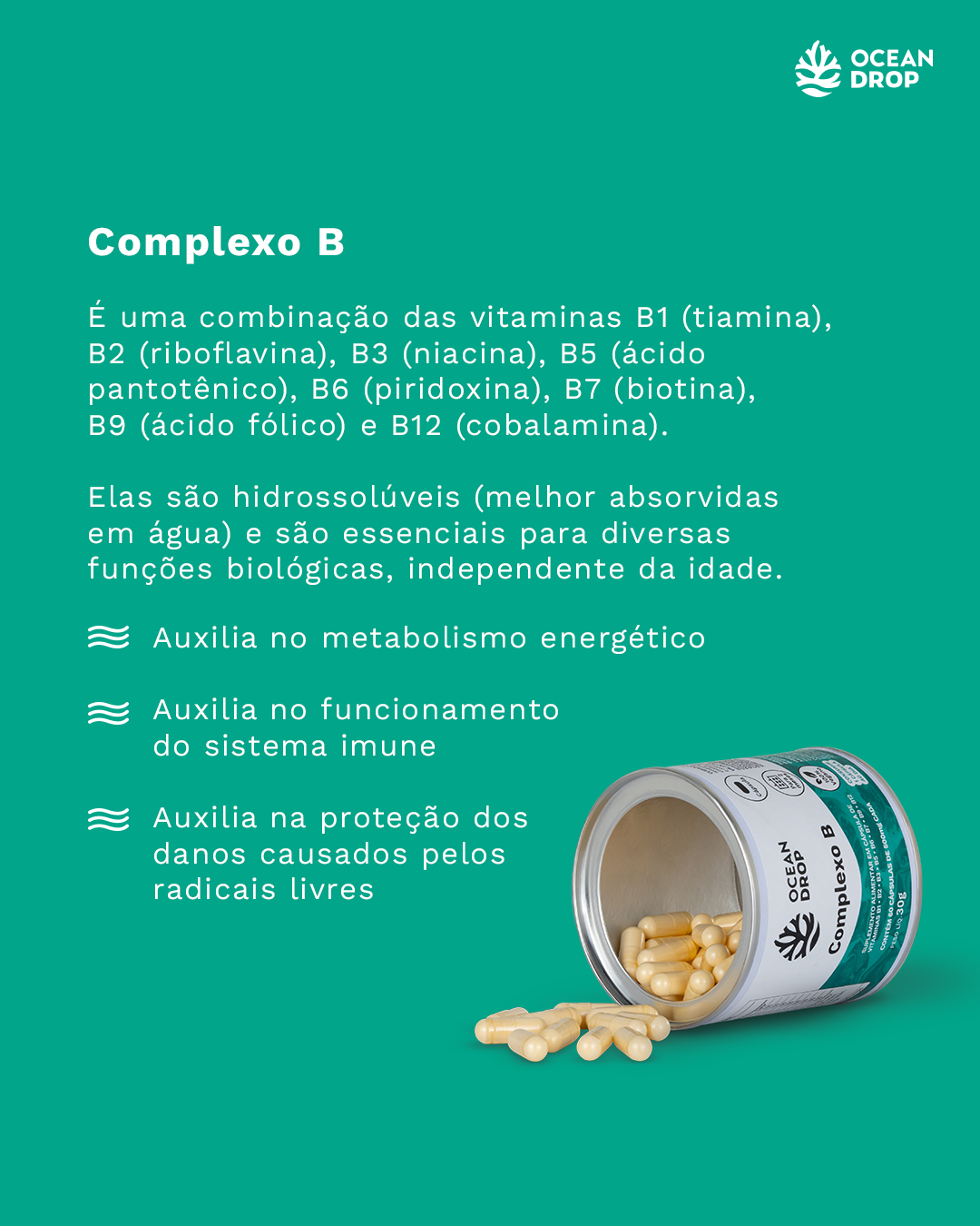 Complexo B - 60 Caps - Ocean Drop - GorikyFit