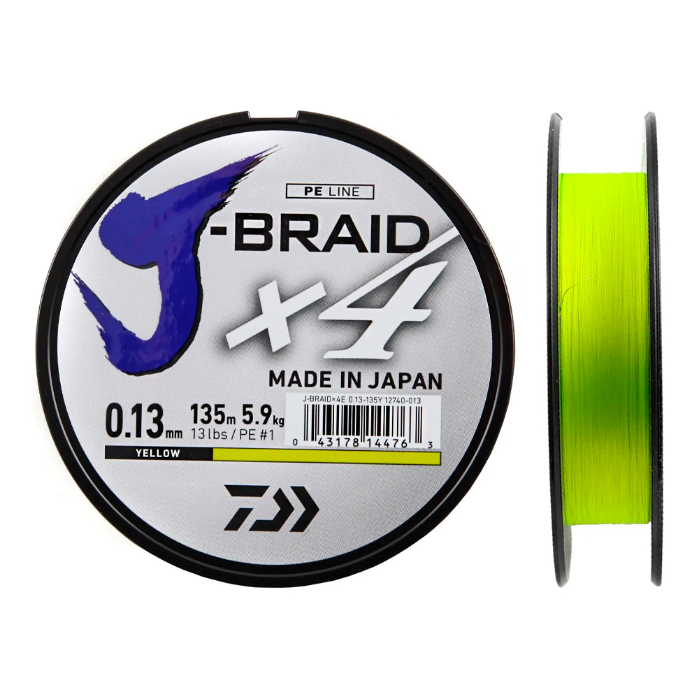 Linha Multifilamento Daiwa J-Braid X4 135M - Yellow - Paiva