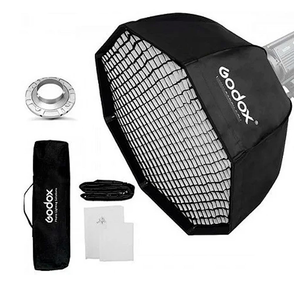 Softbox Octabox Bowens 95cm Godox + Tripe de 2,80 Metros - Loja da Câmera