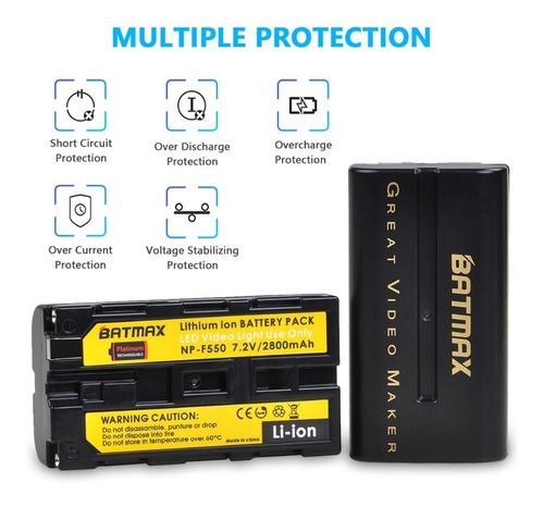 Bat Np-f550 F570 Batmax 2800mah Para Monitor Led Câmera - Loja da Câmera