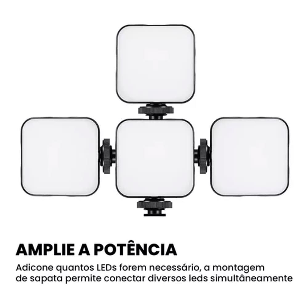 Iluminador LED64 Bicolor Greika 4.5w Com Bateria PC Celular - Loja da Câmera