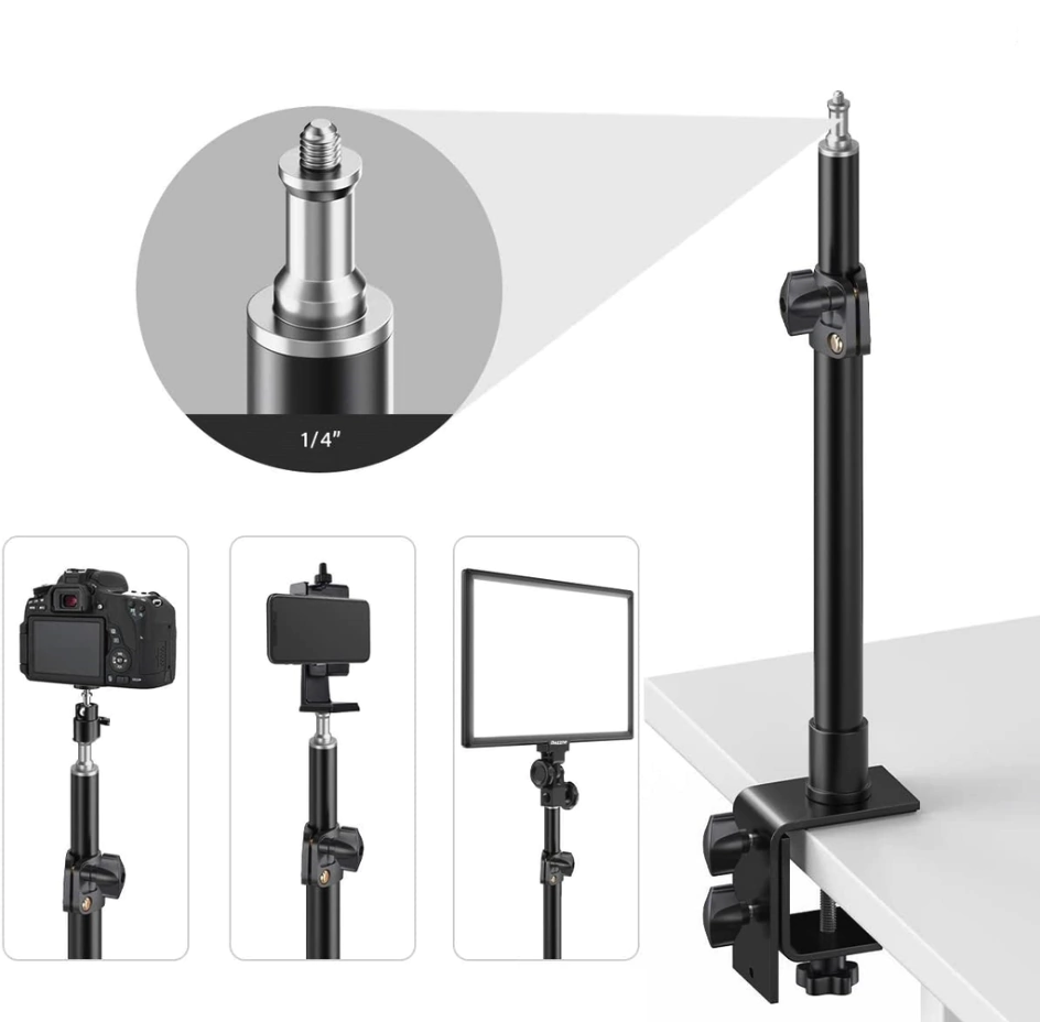 Suporte de Mesa para Câmeras e Iluminação Encaixe 1/4 Polegadas - Loja ...