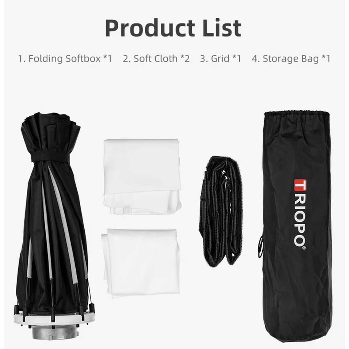 Softbox Octabox Triopo Flash Speedlight 65cm + Tripé 2,40m - Loja da Câmera