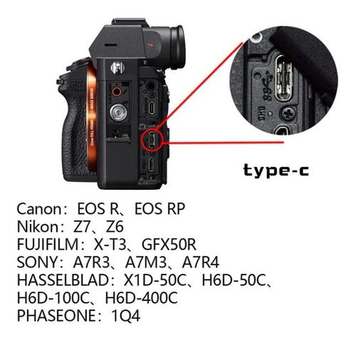 Cabo Usb C P/ Usb C 3.0 - 8m Sony A7r3 A7m3 Canon R Rp Nikon - Laranja - Loja da Câmera