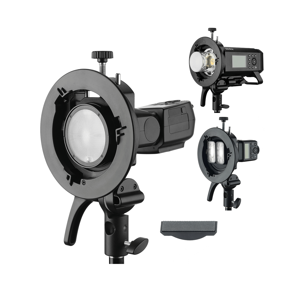 Suporte Adaptador Flash Speedlight V1 Ad200 ad300 p/ Bowens - Greika S2 ...
