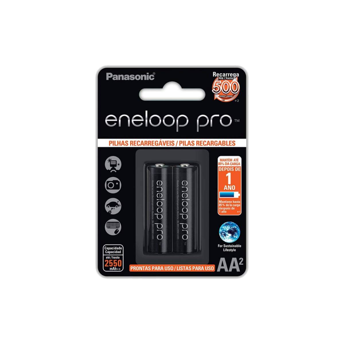 Kit 8x Pilhas Recarregavel AA Panasonic Eneloop Pro - Loja da Câmera