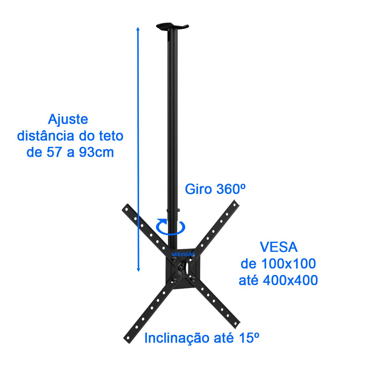 Suporte de Teto para TV até 60 polegadas - SBRP1050 - Mix Visão