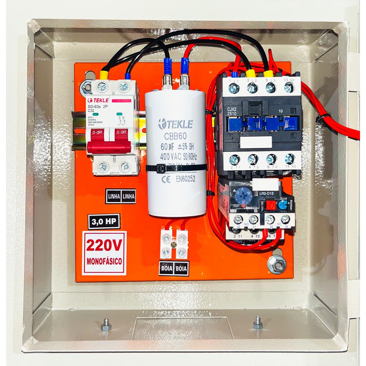 PAINEL P/ BOMBA SUBMERSA 3,0CV MONO 220V 3 FIOS -CAP PERMANENTE ...