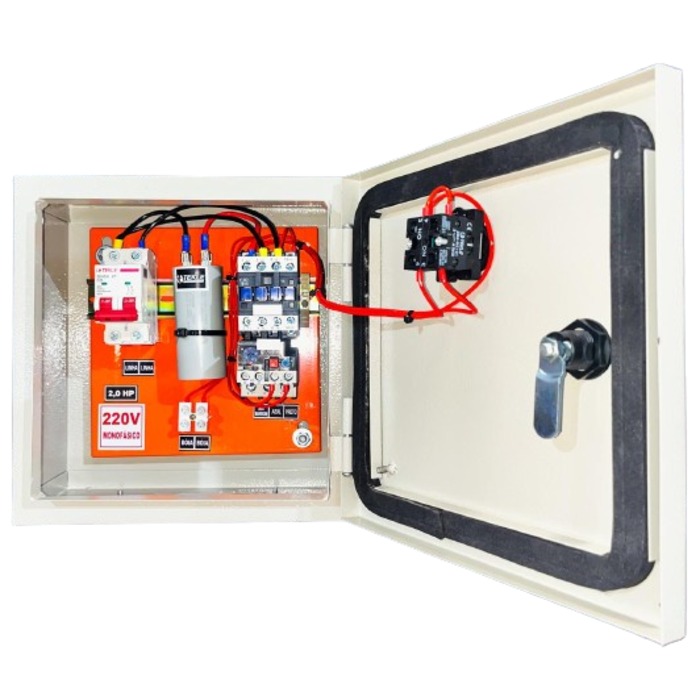 Painel P/ bomba submersa 2,0CV mono 220V 3 Fios - CAP Permanente ...