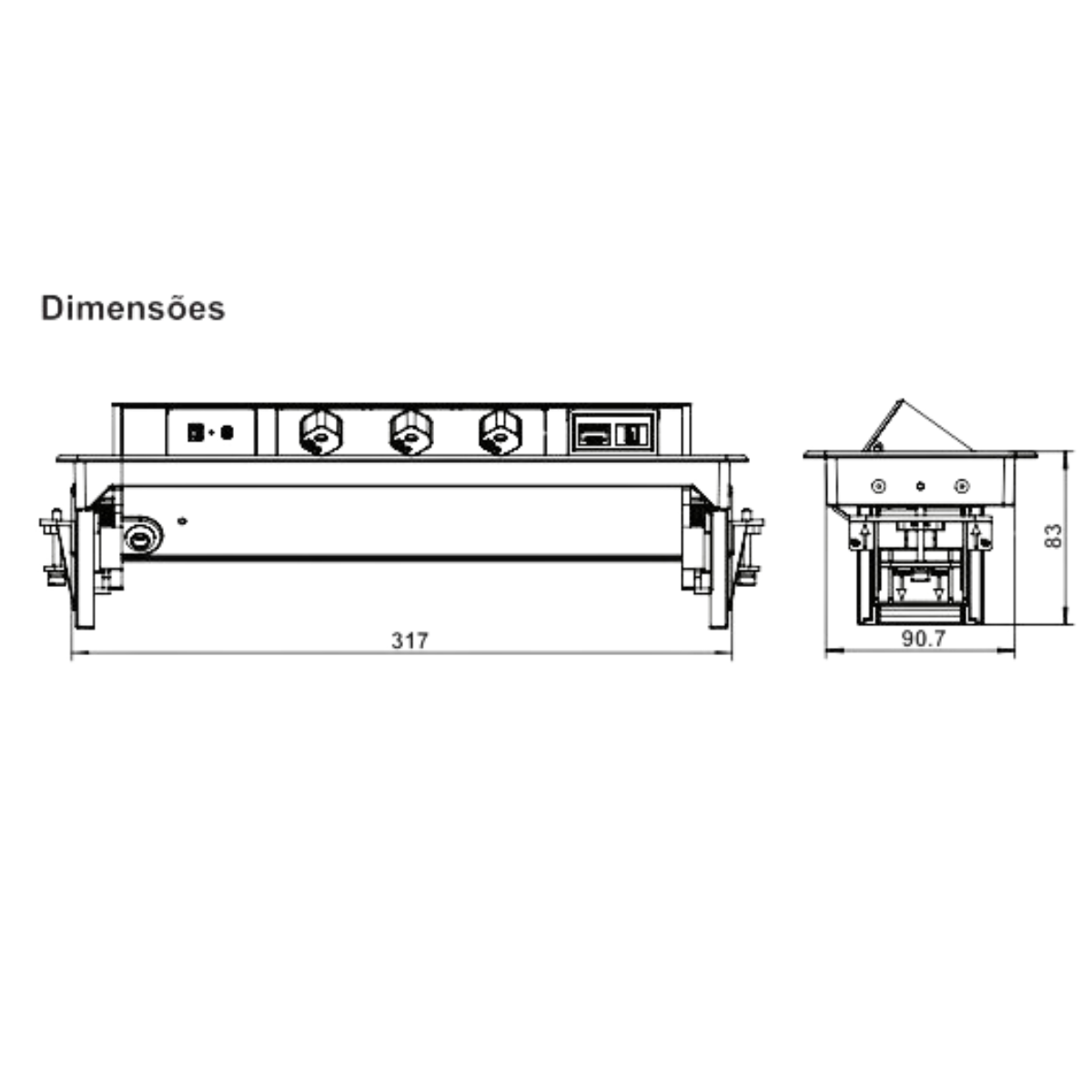 Powerdock H2 110-250V 16A - Hafele - Mazzafer Home