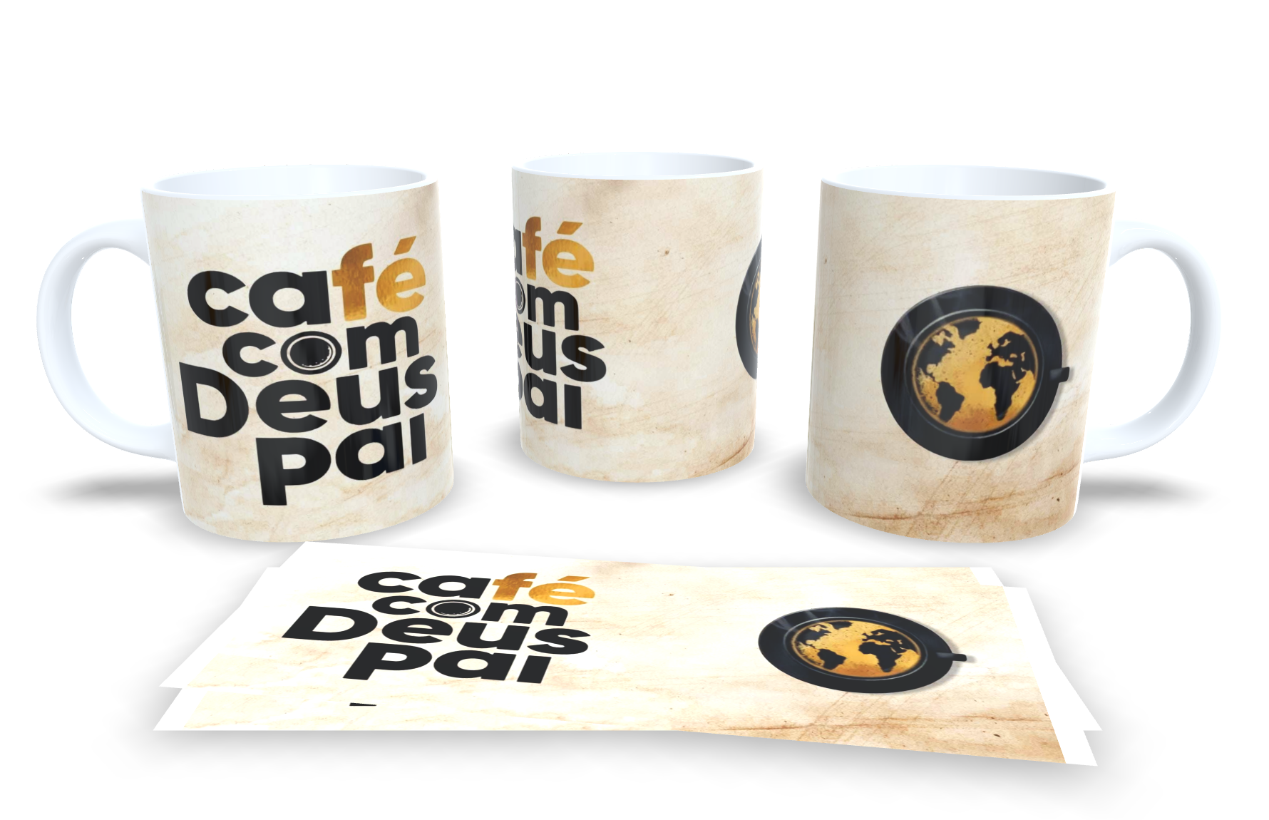 Arte Café com Deus Pai - para Caneca - Designs Prontos para Impressão ...