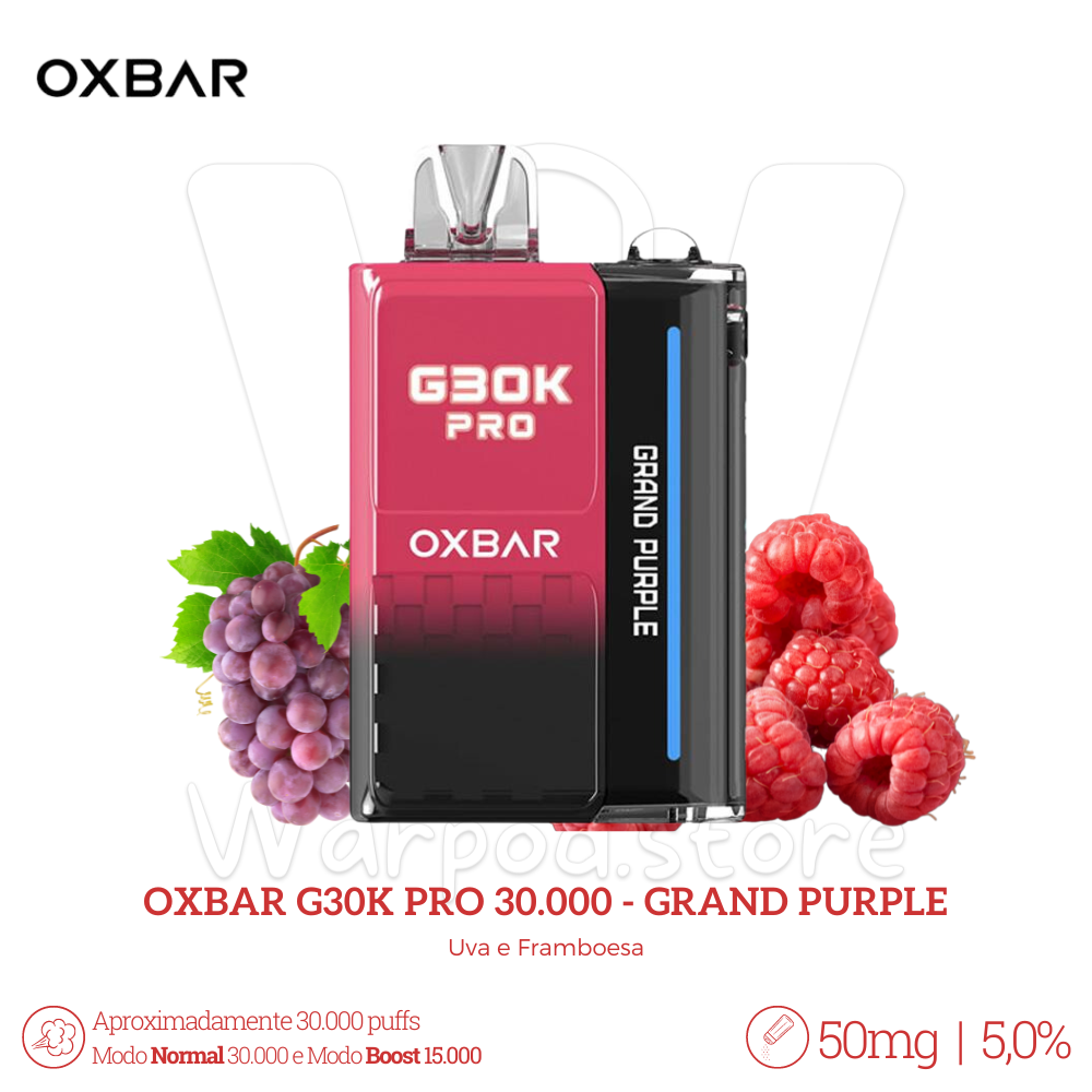 Pod Desc Oxbar G30K Pro 30.000 - Grand Purple - Warpod Store - Uma Guerra de Sabores