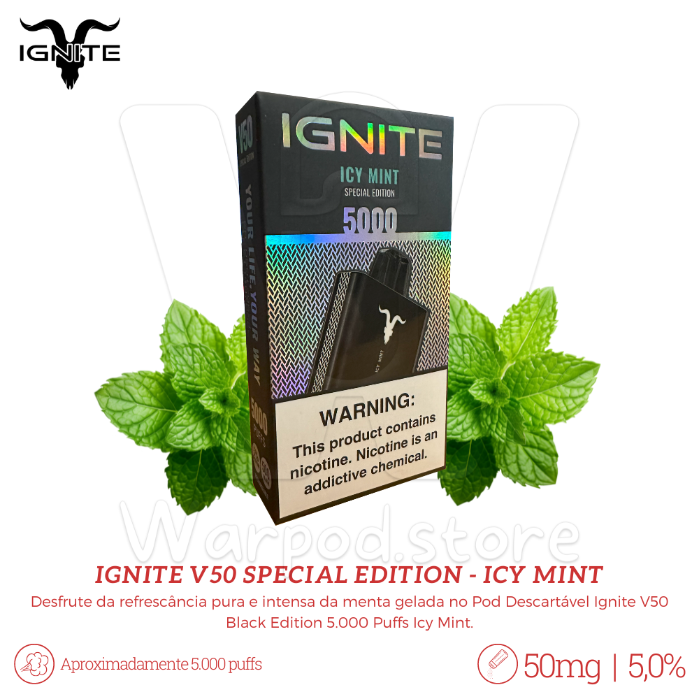 Pod Desc Ignite V50 Special Edition 5.000 - Icy Mint - Warpod Store ...