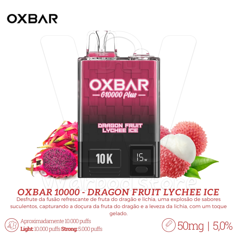 Pod Desc Oxbar 10.000 - Dragon Fruit Lychee Ice - Warpod Store - Uma ...
