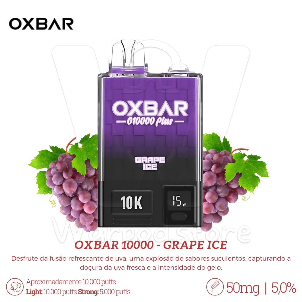 Pod Desc Oxbar 10.000 - Grape Ice - Warpod Store - Uma Guerra de Sabores