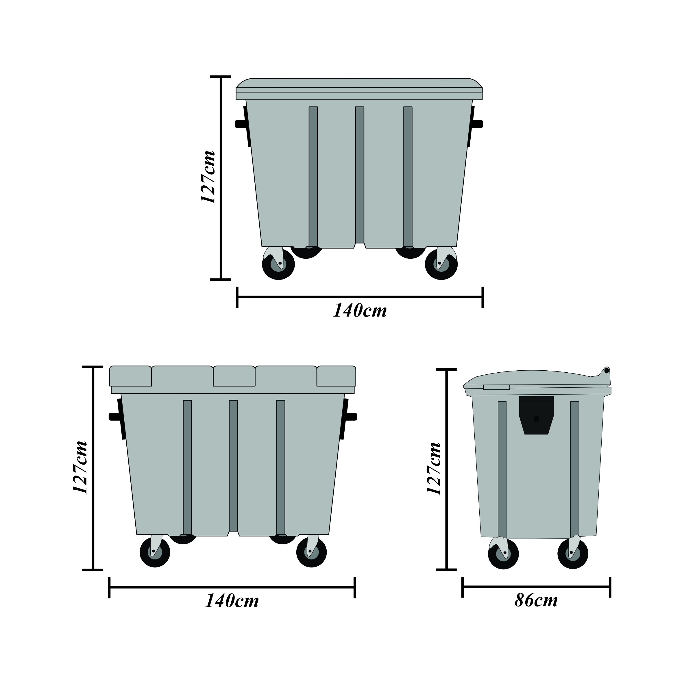 LIXEIRA CONTAINER 700L - LEONPLASTIC