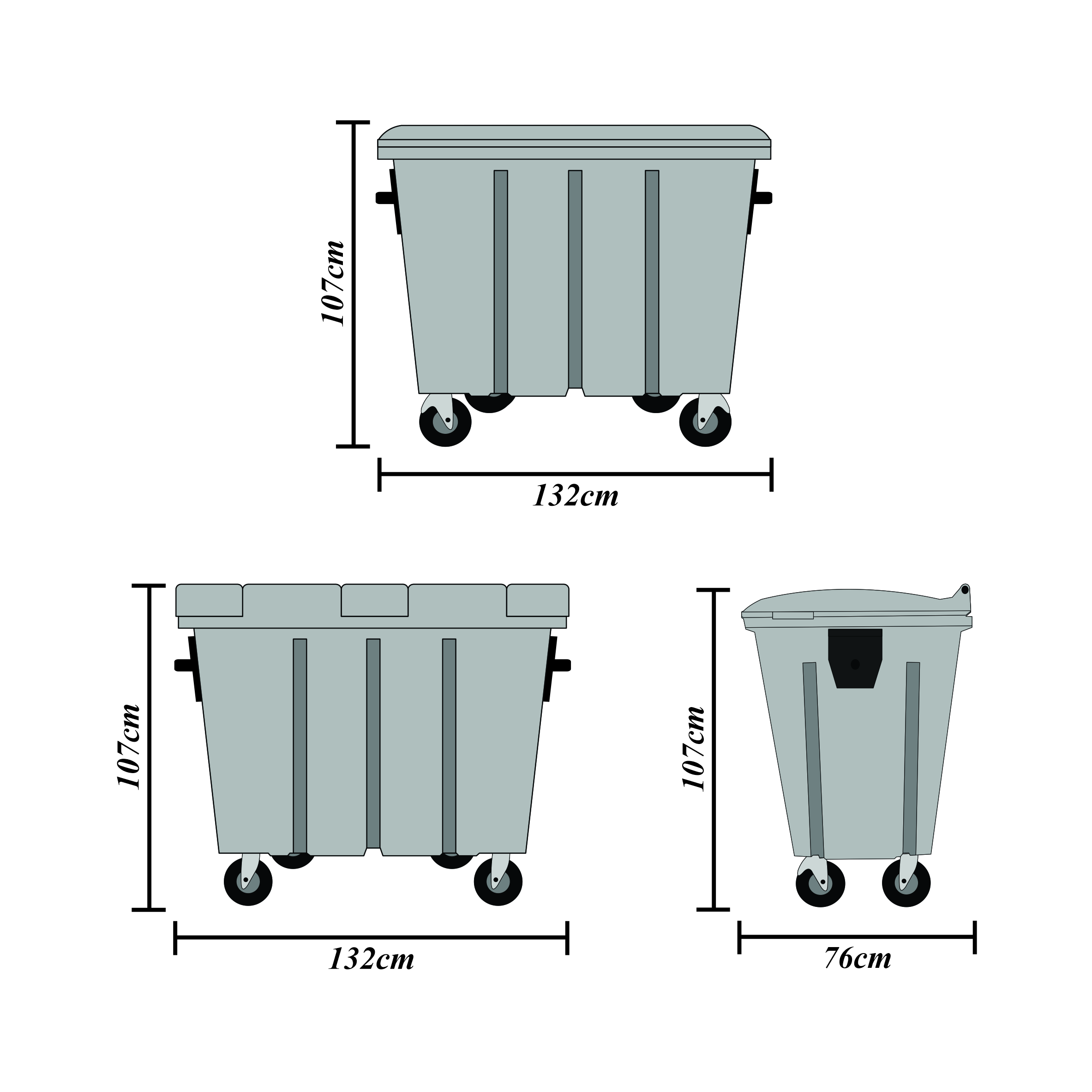 LIXEIRA CONTAINER 500L - LEONPLASTIC