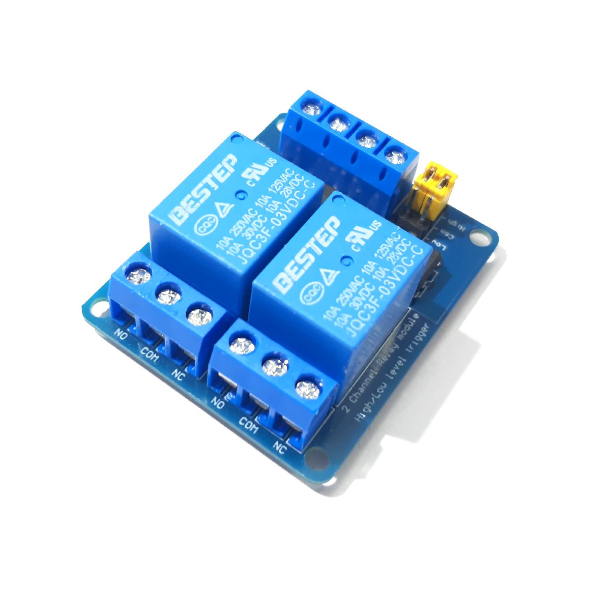 Módulo Relé 2 Canais 3V 10A com Borne KRE para ESP32 - Makkers