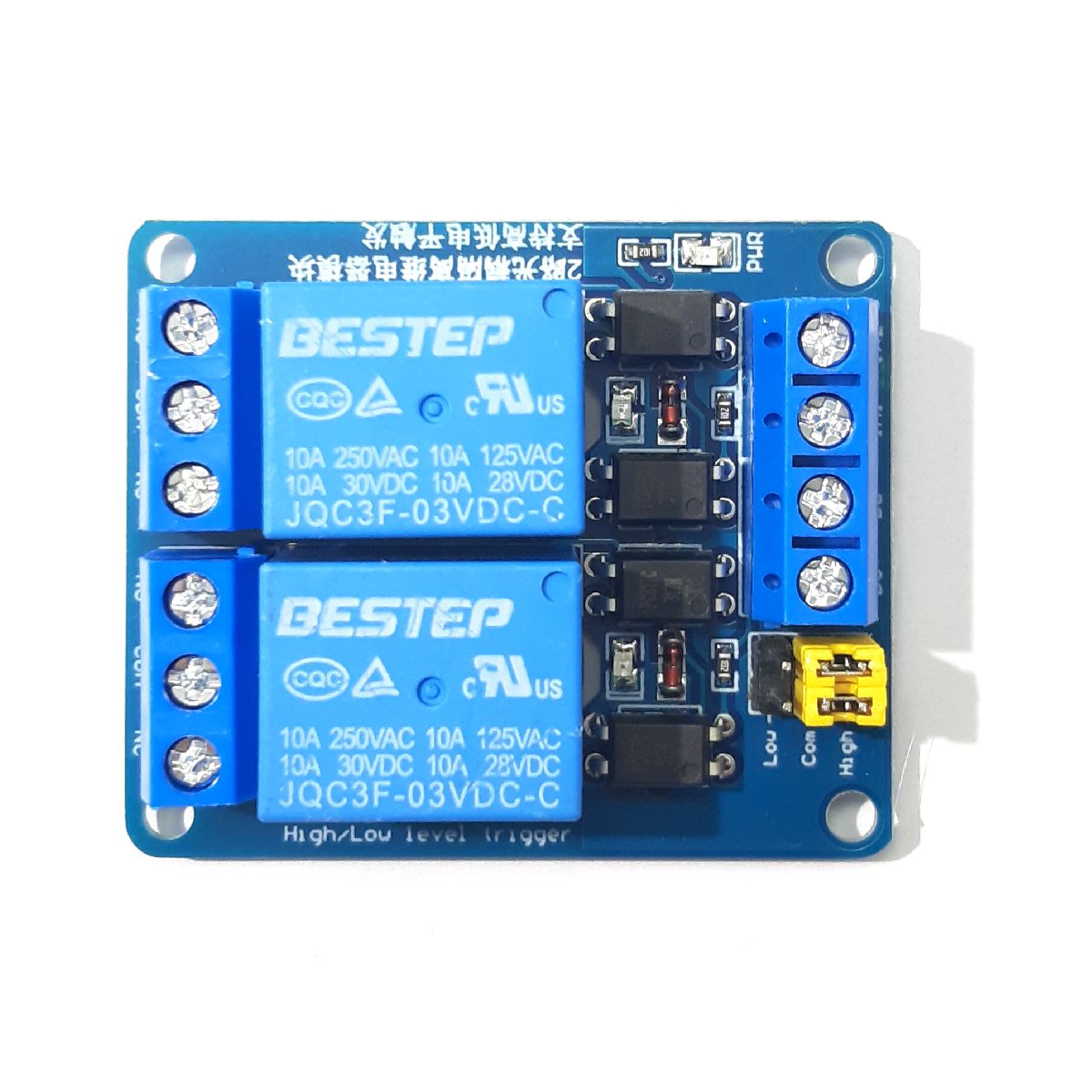 Módulo Relé 2 Canais 3V 10A com Borne KRE para ESP32 - Makkers