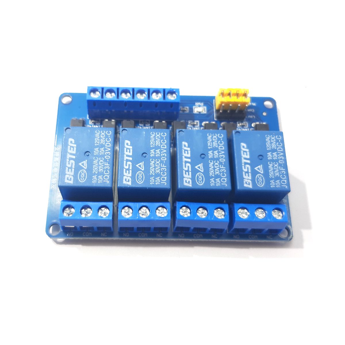 Módulo Relé 4 Canais 3V 10A com Borne KRE para ESP32 - Makkers