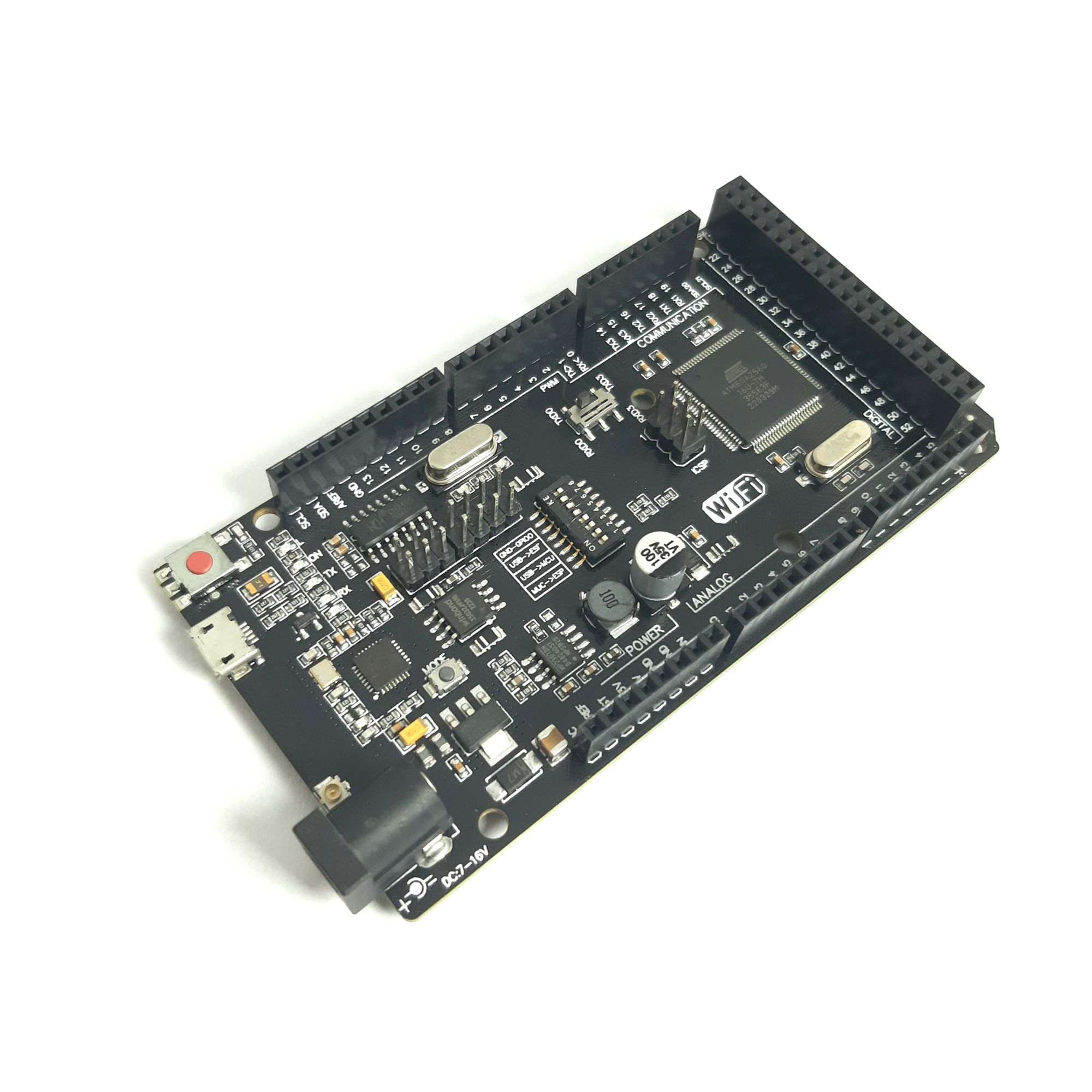 Arduino Mega 2560 com WiFi Esp8266 Integrado - Black Board - Makkers