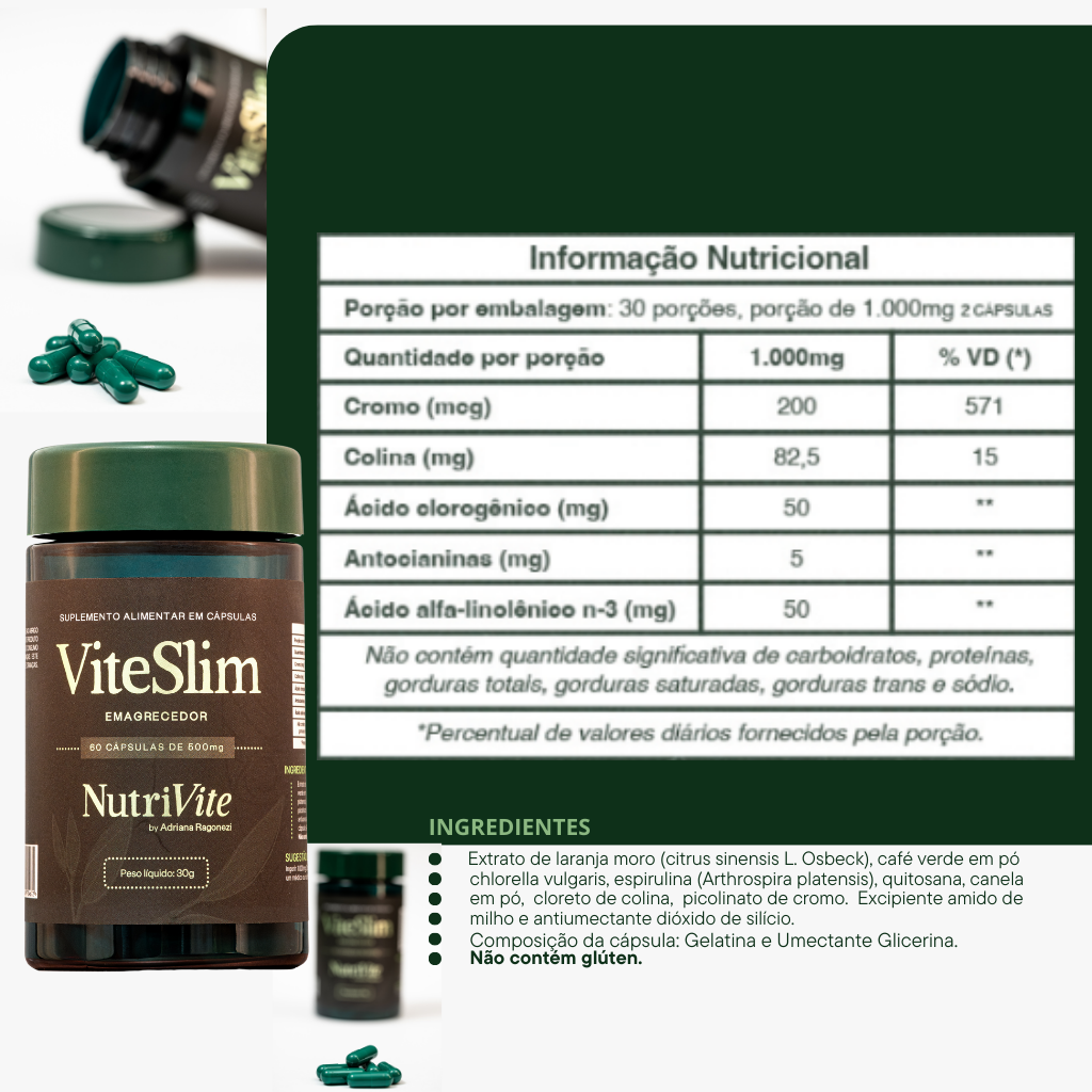 ViteSlim - Emagrecedor - NutriVite - Suplementos Premium para Nutrir Vidas.
