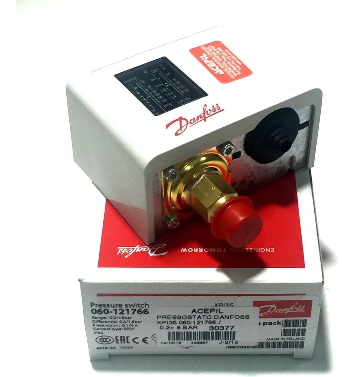 Pressostato Danfoss Kp36 060-110891 / 2-14 Bar - Construobras e Cia
