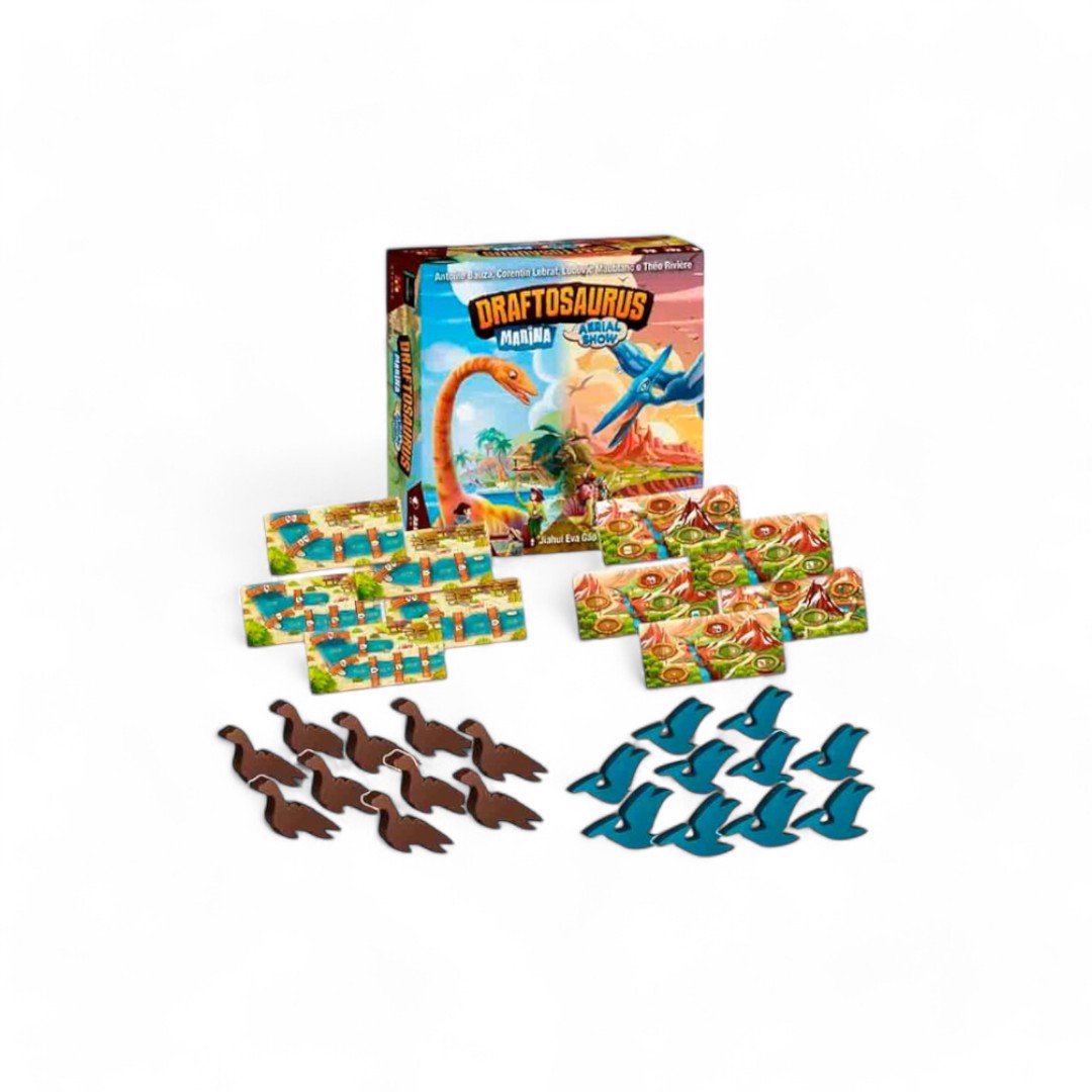 Draftosaurus 2 em 1 - Toca das Miniaturas - Jogos de Tabuleiro e Muito Mais