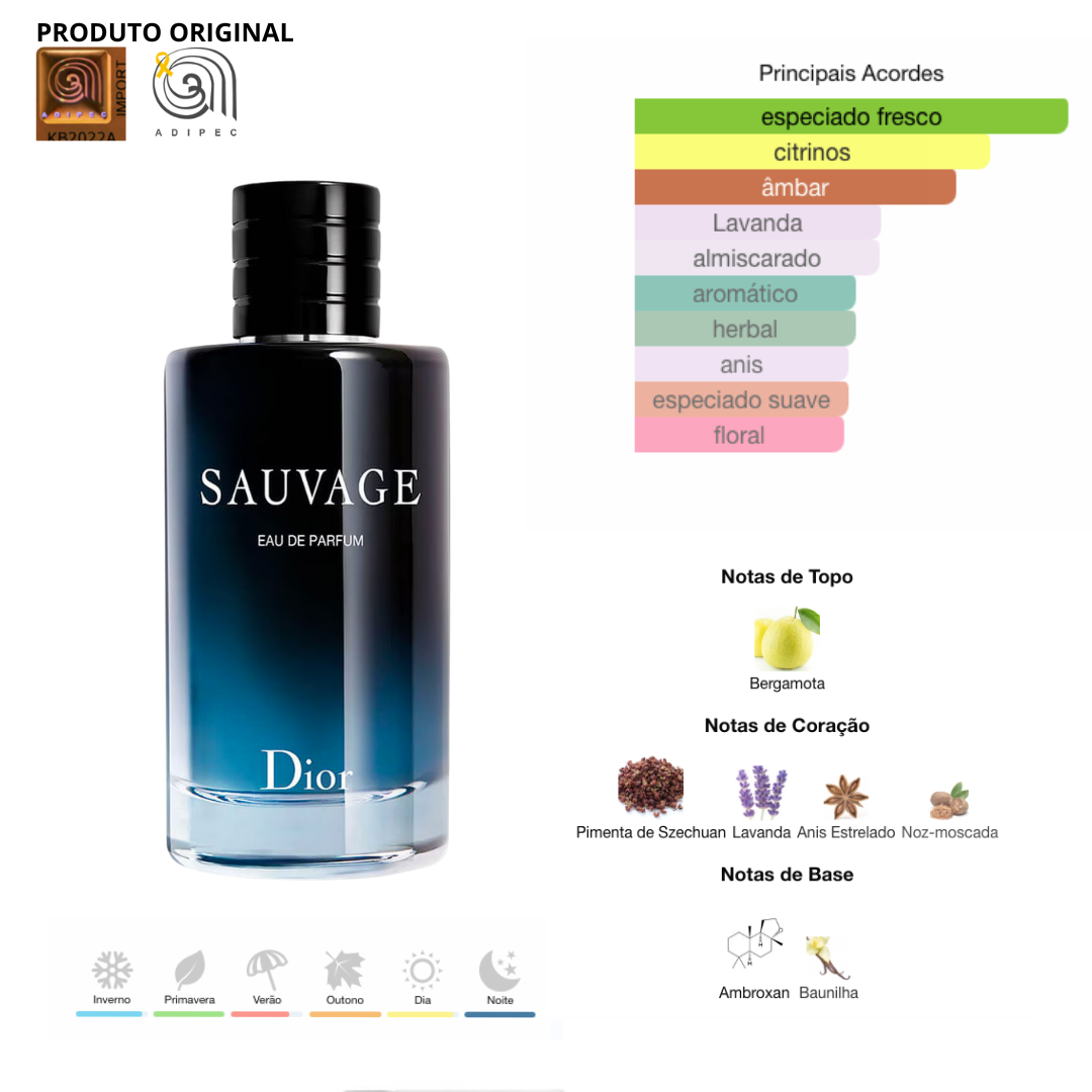 Perfume Dior Sauvage Masculino Eau De Parfum - Perfumes importados originais e qualificados