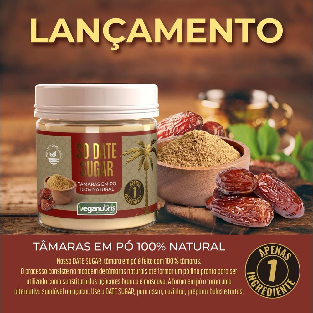 SO DATE SUGAR Tâmara em Pó Veganutris - Adoçante Natural - Broto Botica ...